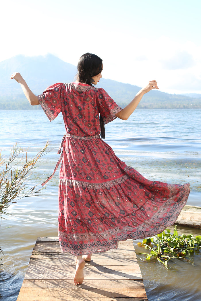 Amira Wrap Dress - Scarlet
