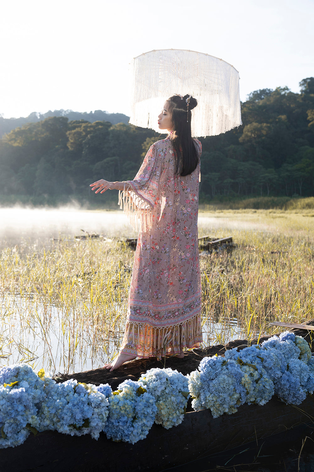 Phoenix Long Robe | Warm Taupe | Celestial by Tulle and Batiste