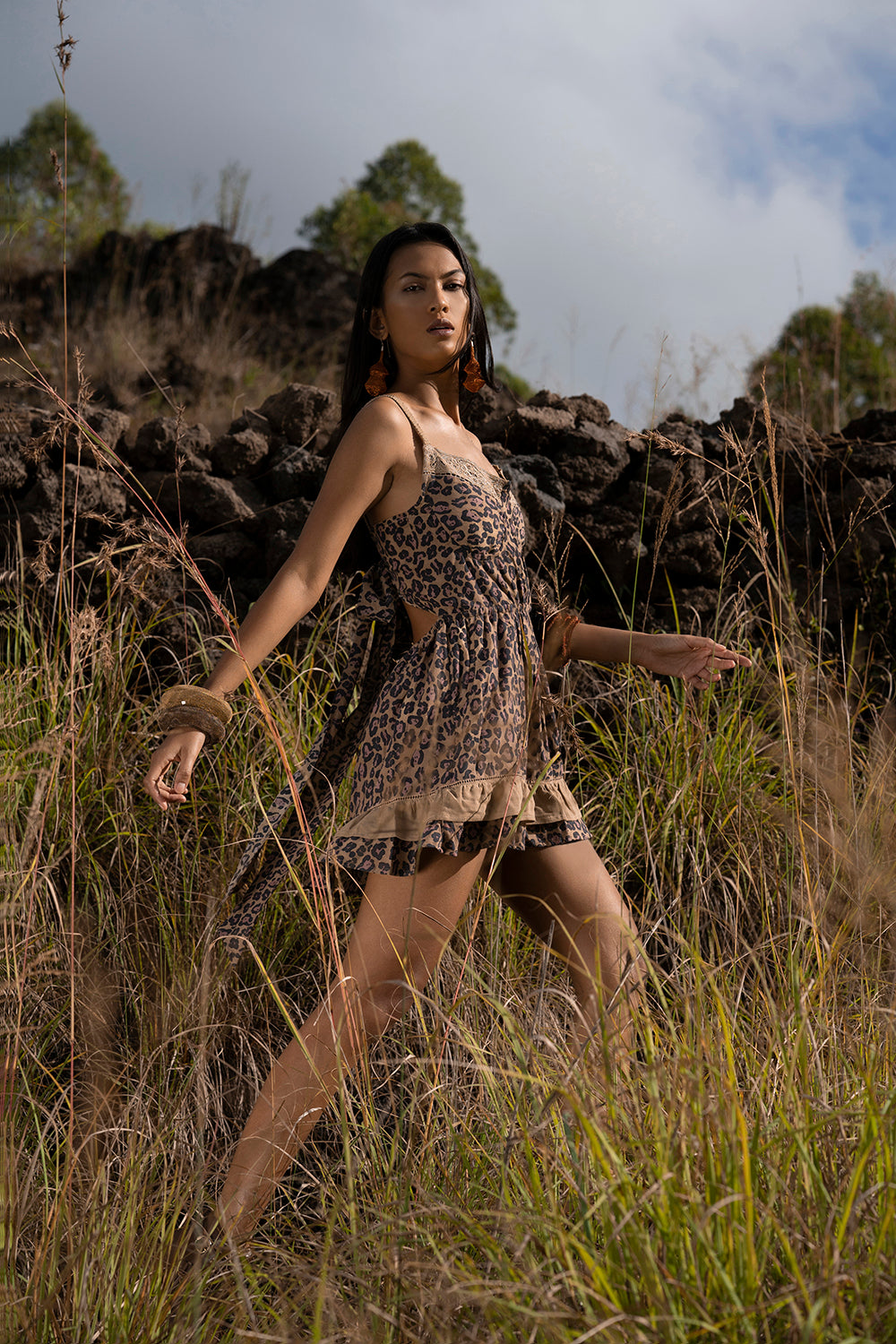 Tabitha Mini Dress - Chestnut - Wild Heart by Tulle and Batiste