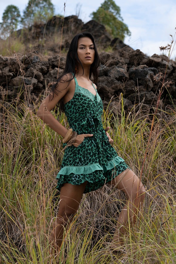 Tabitha Mini Dress - Emerald - Wild Heart by Tulle and Batiste