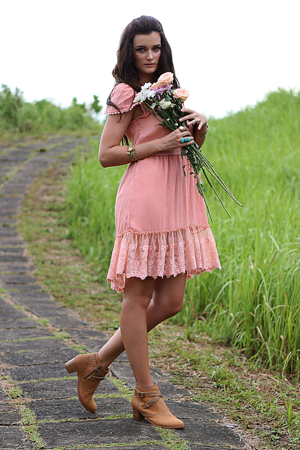 Willow Mini Dress - Peach Daiquiri
